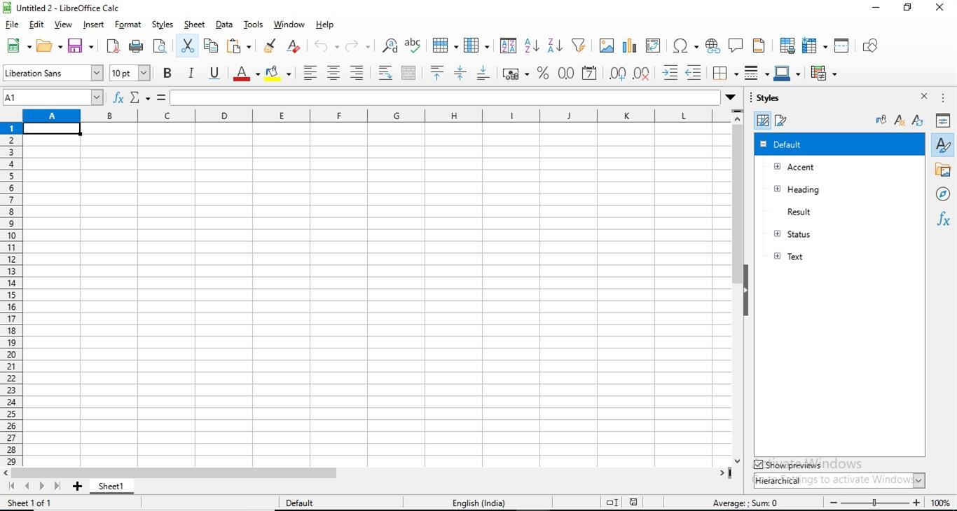 Creating a new workbook in LibreOffice Calc — lesson. Science State Board, Class 8.