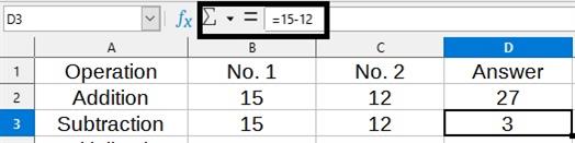 Arithmetic Operators in LibreOffice Calc — lesson. Science State Board ...