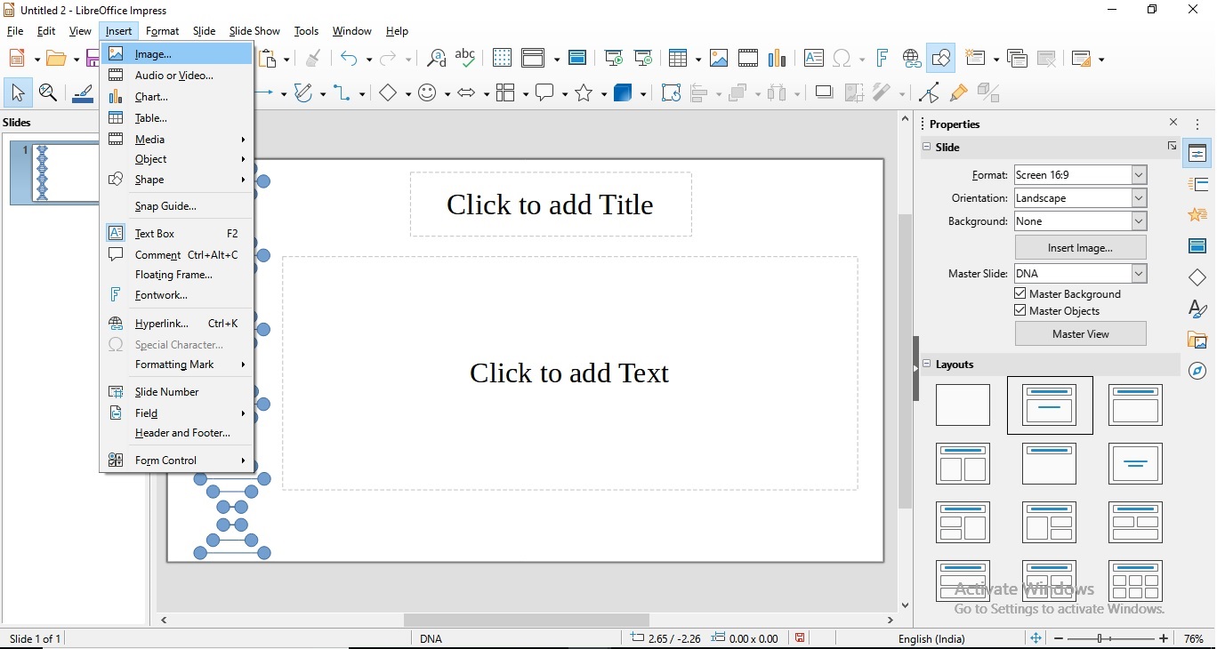Insert Pictures in a Presentation — lesson. Science State Board, Class 9.