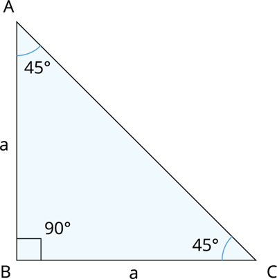 Trigonometric ratios of 45° — lesson. Mathematics CBSE, Class 10.