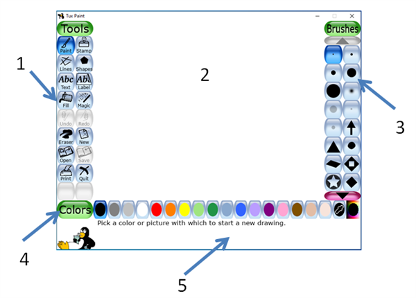 Exercise on Main Screen in Tux Paint — task. Science State Board, Class 7.