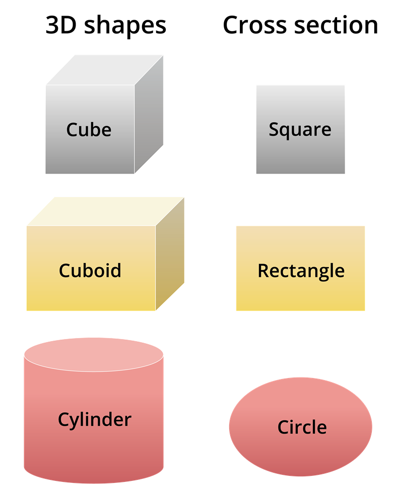 Cross section of 3D shapes — lesson. Mathematics State Board, Class 8.