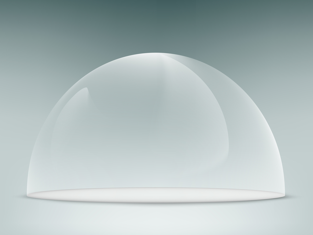 Calculate the surface area and radius of the hemispherical glass dome ...