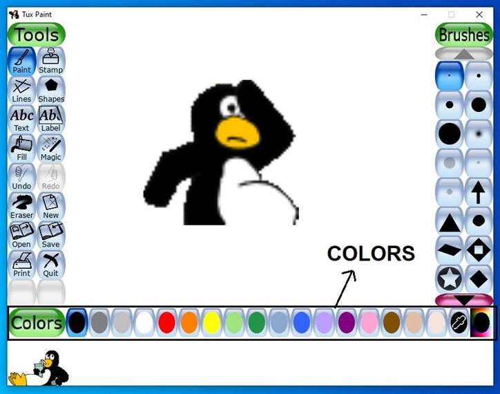 Screens in Tux Paint — lesson. Science State Board, Class 7.